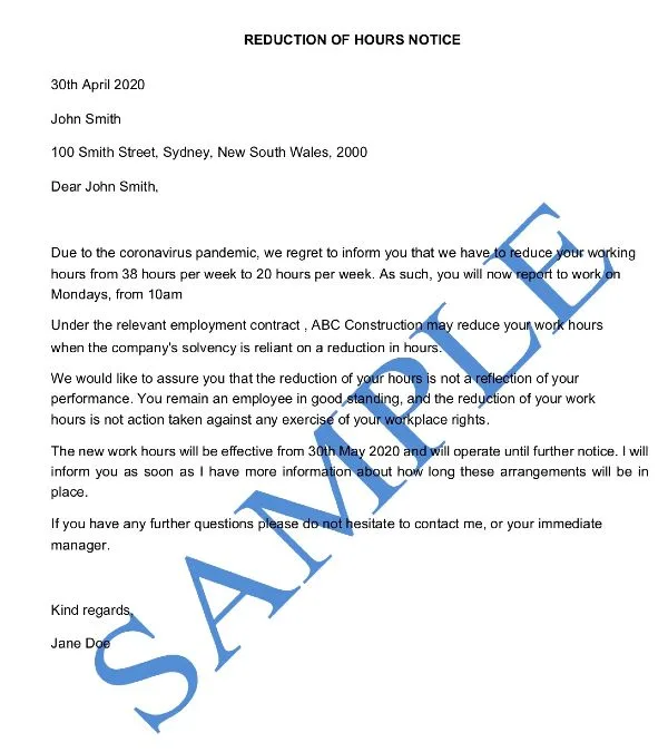 Free Reducing Hours At Work Template Australia Finder au Free Reducing Hours At Work Template Australia Finder au